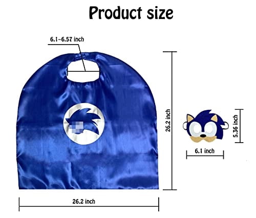 Sonic Capes y máscara para niños Disfraces Regalos de fiesta de ...
