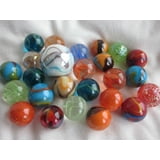 Pak-A-Game Bag of 25 Assorted Glass Marbles with 1 Shooter - Mixed ...