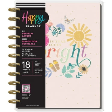 Happy Planner 18-Month Dated Medium Planner 7.75"X9.75"-Big Plans, Jul ...