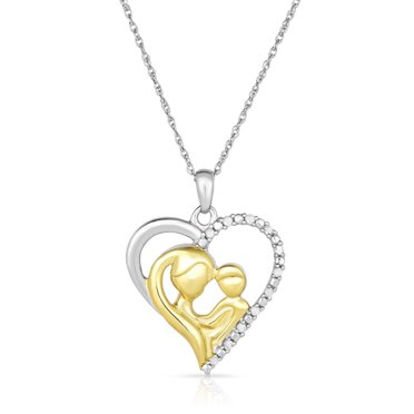 Natalia Drake 10K Yellow Gold and Silver Diamond Heart Necklace for ...