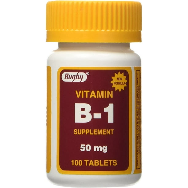 Rugby 80681009700 Vitamin B-1 50 mg. 100 Tablets (2 Bottles) - Walmart.com