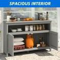 Dextrus Patio Outdoor Console Sideboard Buffet Cabinet,Plastic Wooden ...