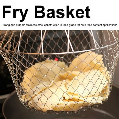 Sonew Frying Net,French Fries Basket,Foldable Frying Net Basket Cooking ...