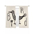 Abstract Bird Word Star Graffiti Chiffon Sheer Curtains 72 Inches Long ...