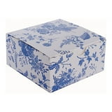 Balsa Circle 25 pcs Blue 4x4 in Floral Printed Square Gift Boxes Party ...