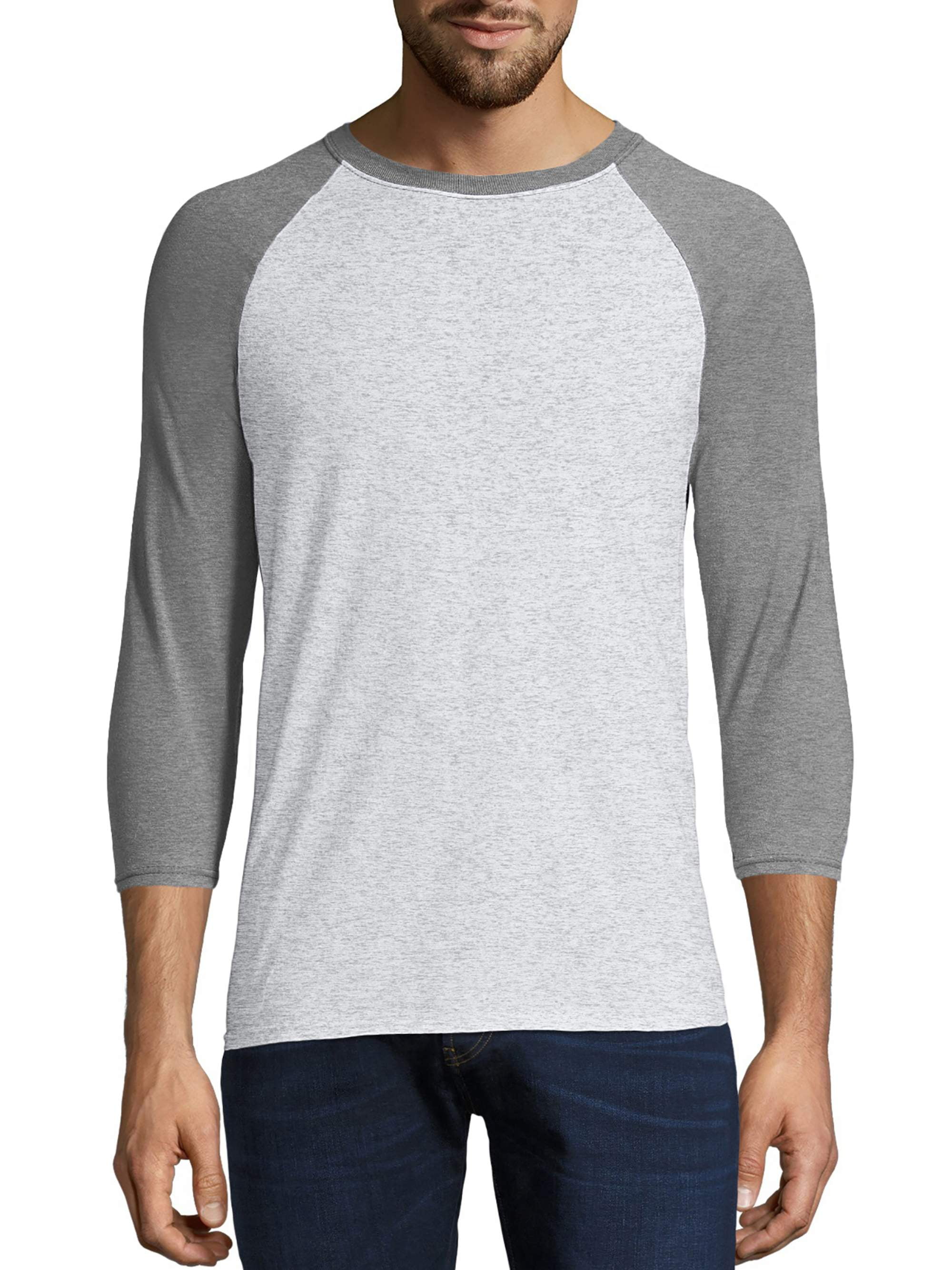 Hanes Men's and Big Men's X-Temp Baseball Raglan Tee, Up To Size 3XL ...