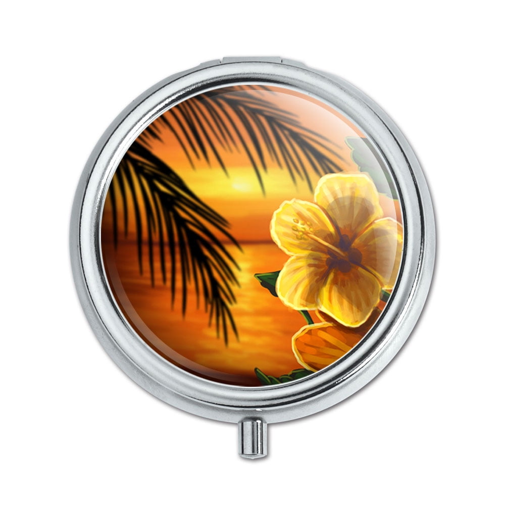 Beach Sunset Hibiscus Flower Hawaiian Pill Box - Walmart.com