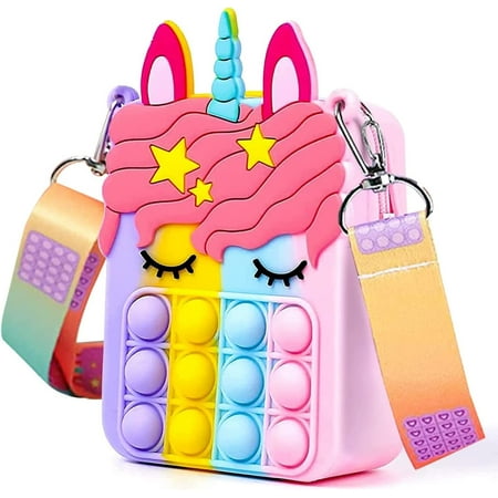 Fashion Girl's Shoulder Bag Popping it Squeeze Fidget Bag Toy Relieves ...