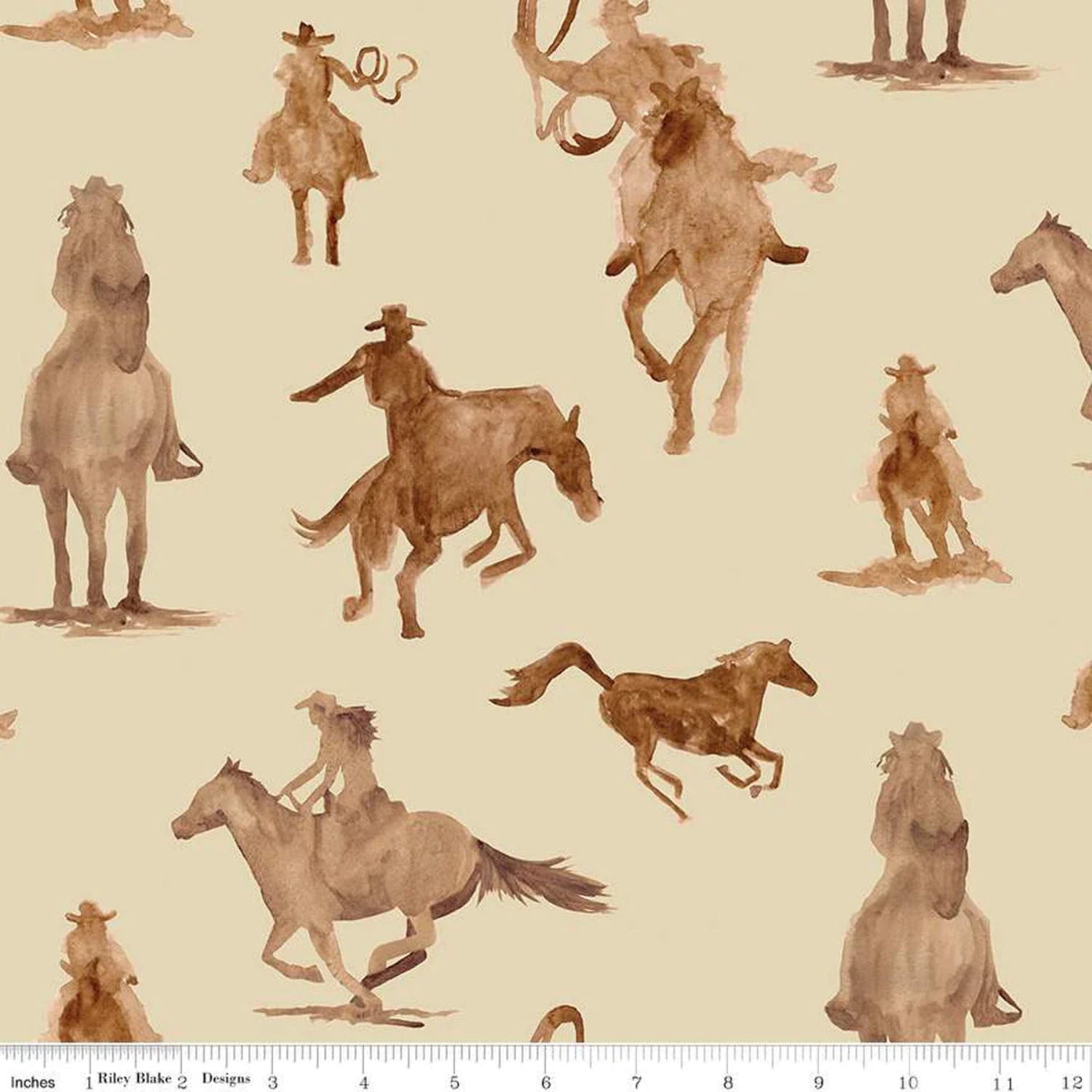 Ride the Range Main Cream Cowboys Cotton Fabric - Walmart.com