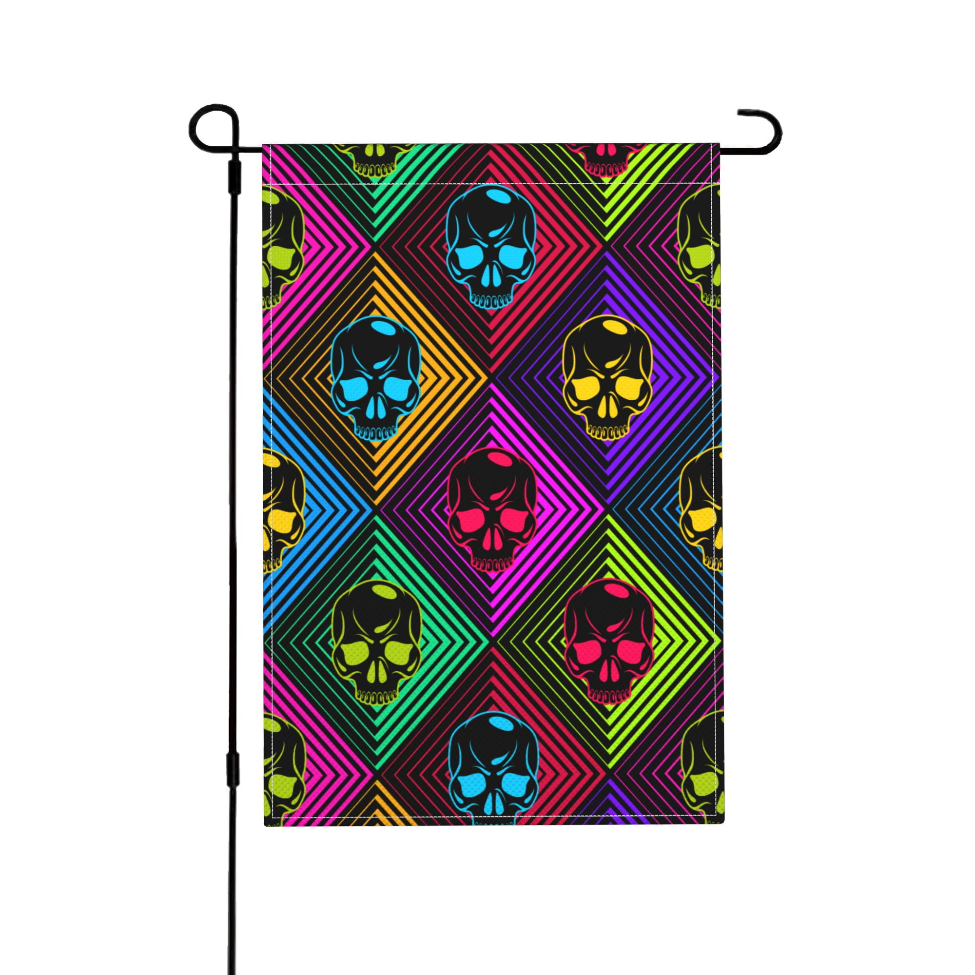 TEQUAN Fashion Rock and Roll Pirate Skulls Garden Flags, 18 x 12 inch ...