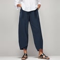 ANINEO Loose Women Summer Straight Pants Casual High Waist Long Solid ...