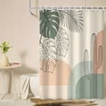 Boho Tropical Desert Line Art Shower Curtain, Water-Repellent Fabric ...