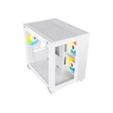 DIYPC ARGB-Q3-W Gaming Case, Micro ATX, W/3 ARGB Fans & USB 3.0, White ...
