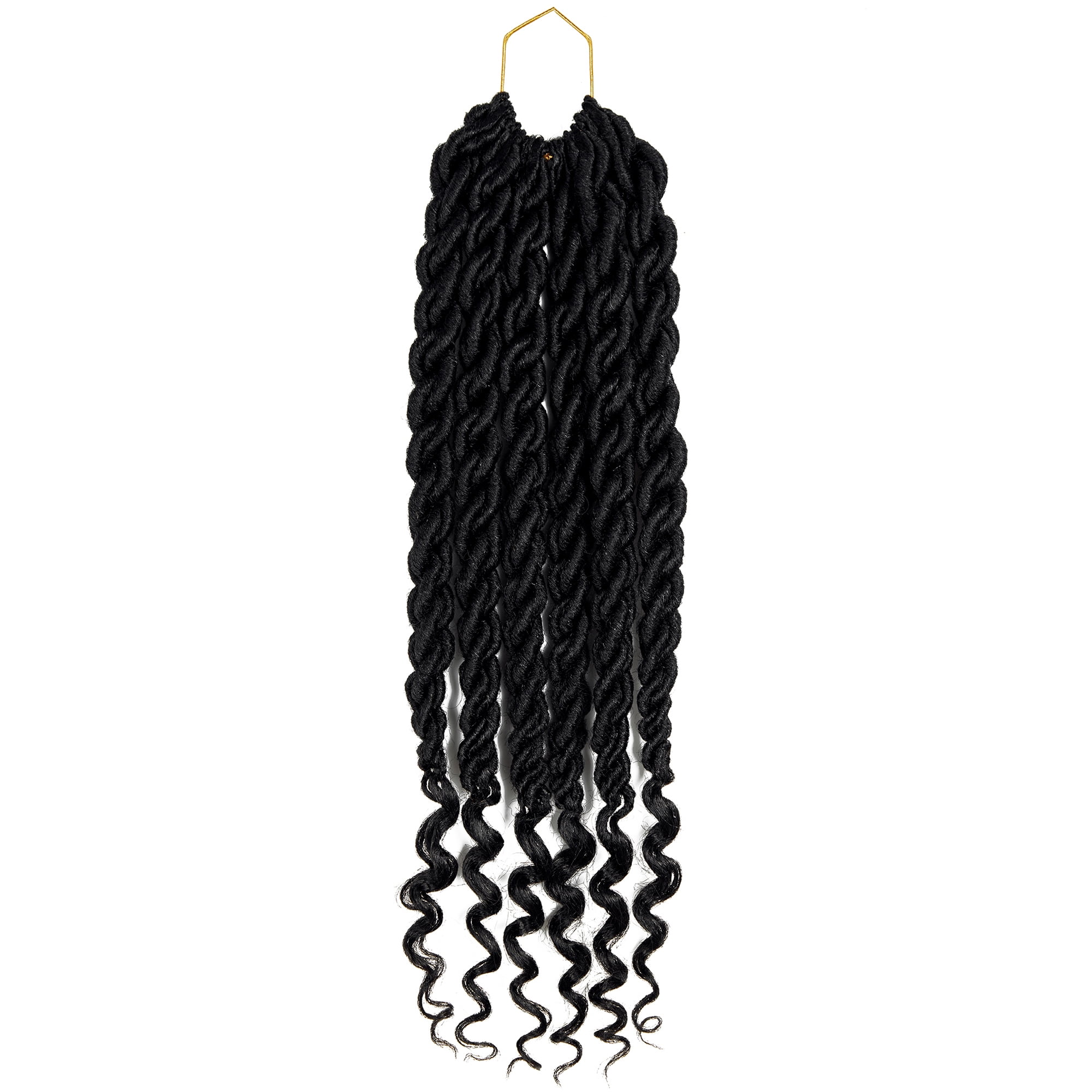 20 Inch Wavy Faux Locs Crochet Hair Curly Goddess Locs Crochet Braids ...