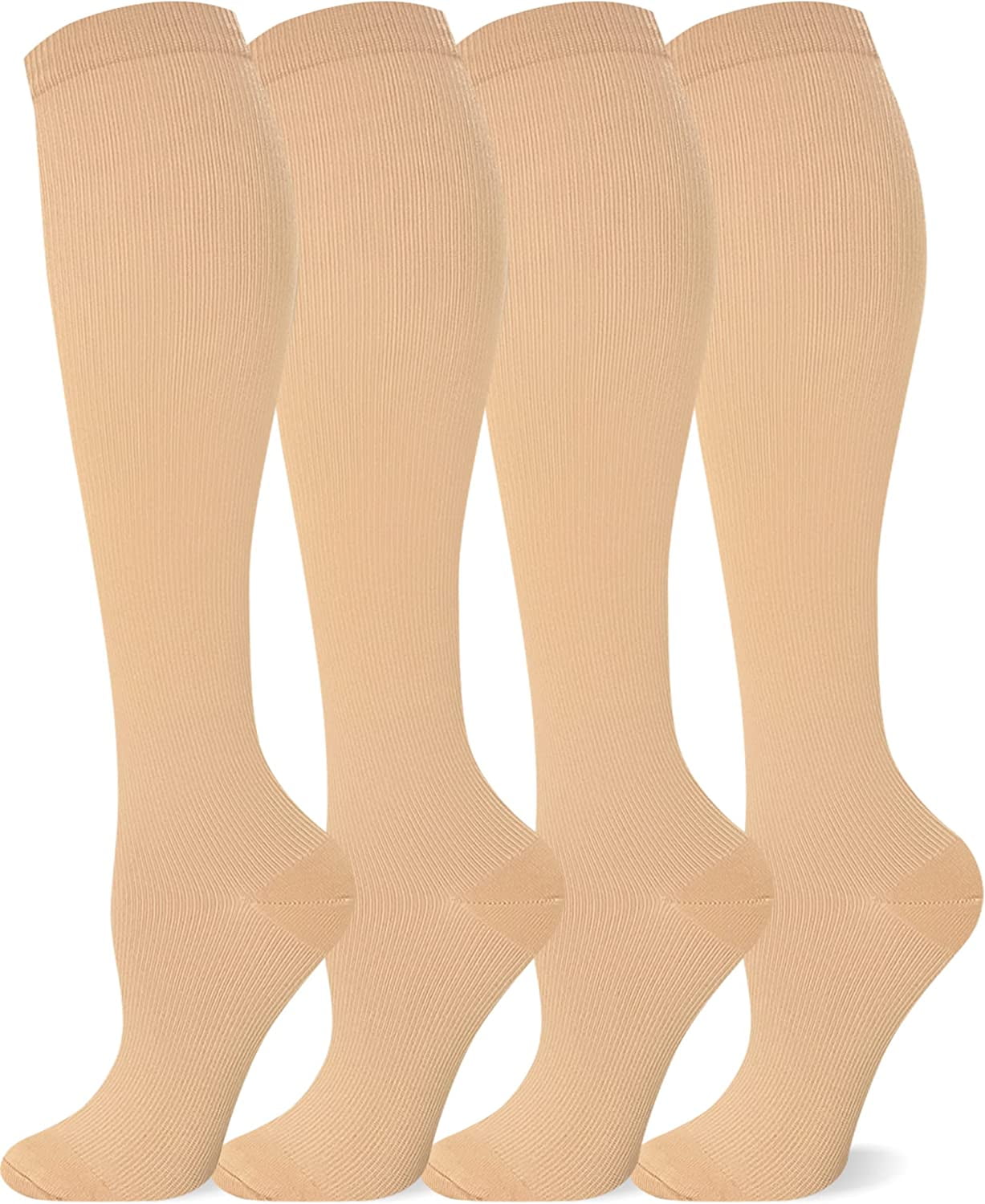 4 Pairs Compression Socks(20-30mmHg) for Women & Men - Best Support for ...