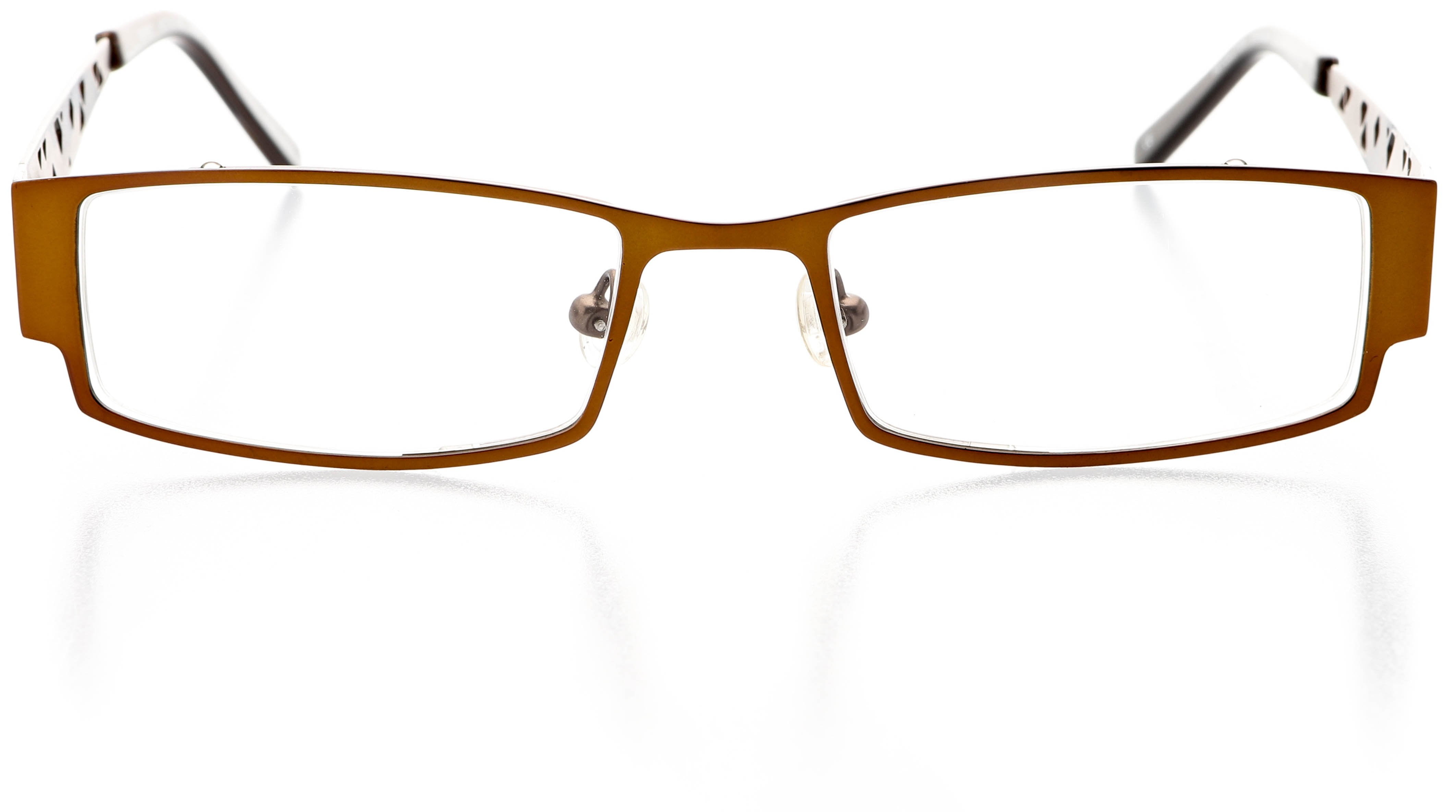 Unisex Optical Eyewear - Rectangle Shape, Metal Full Rim, Valley Brown ...