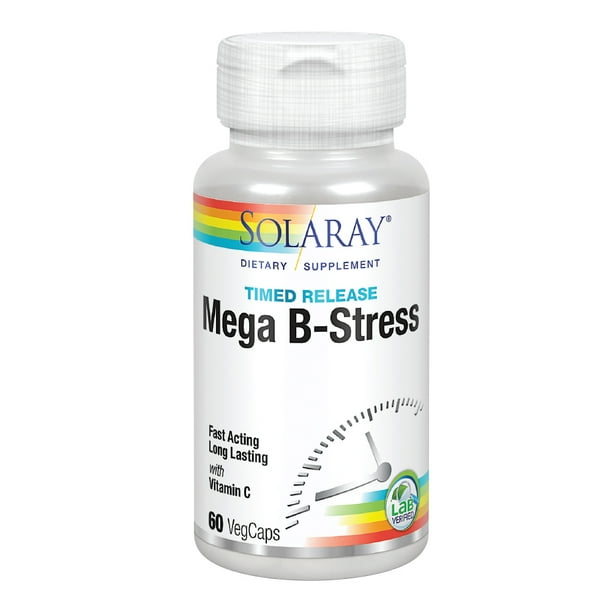 Solaray Mega Vitamin B-Stress, Two-Stage Timed-Release | Specially ...