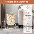 Small Trash Can with Lid Soft Floral Light Yellow Blue Orange Flowers 1 ...
