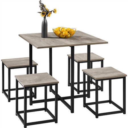 Yaheetech Industrial 5-Piece Dining Table Chair Set, Gray - Walmart.ca