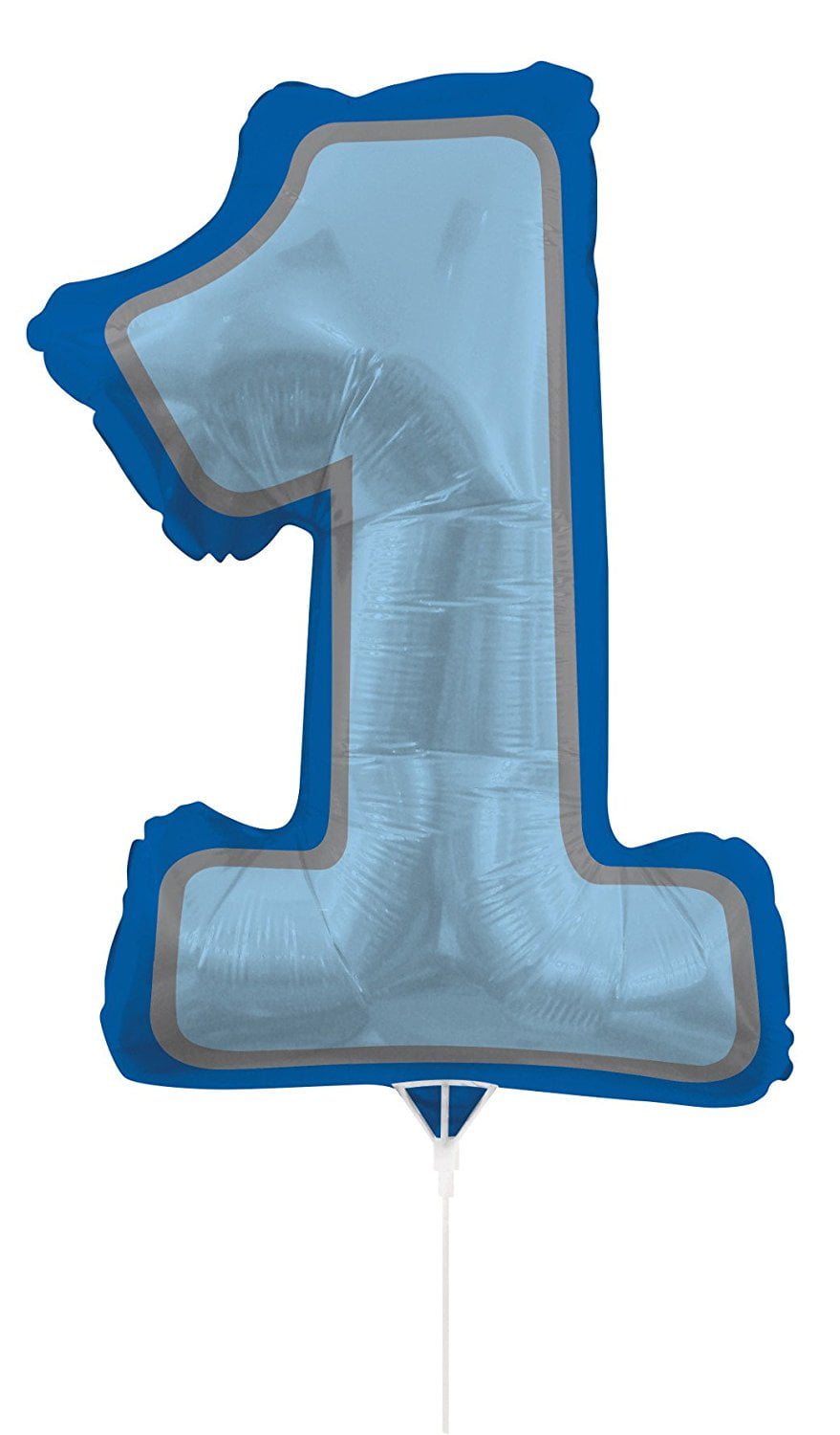 XL 30" Blue Number 1 Air Filled Balloon Birthday Party Supplies ...