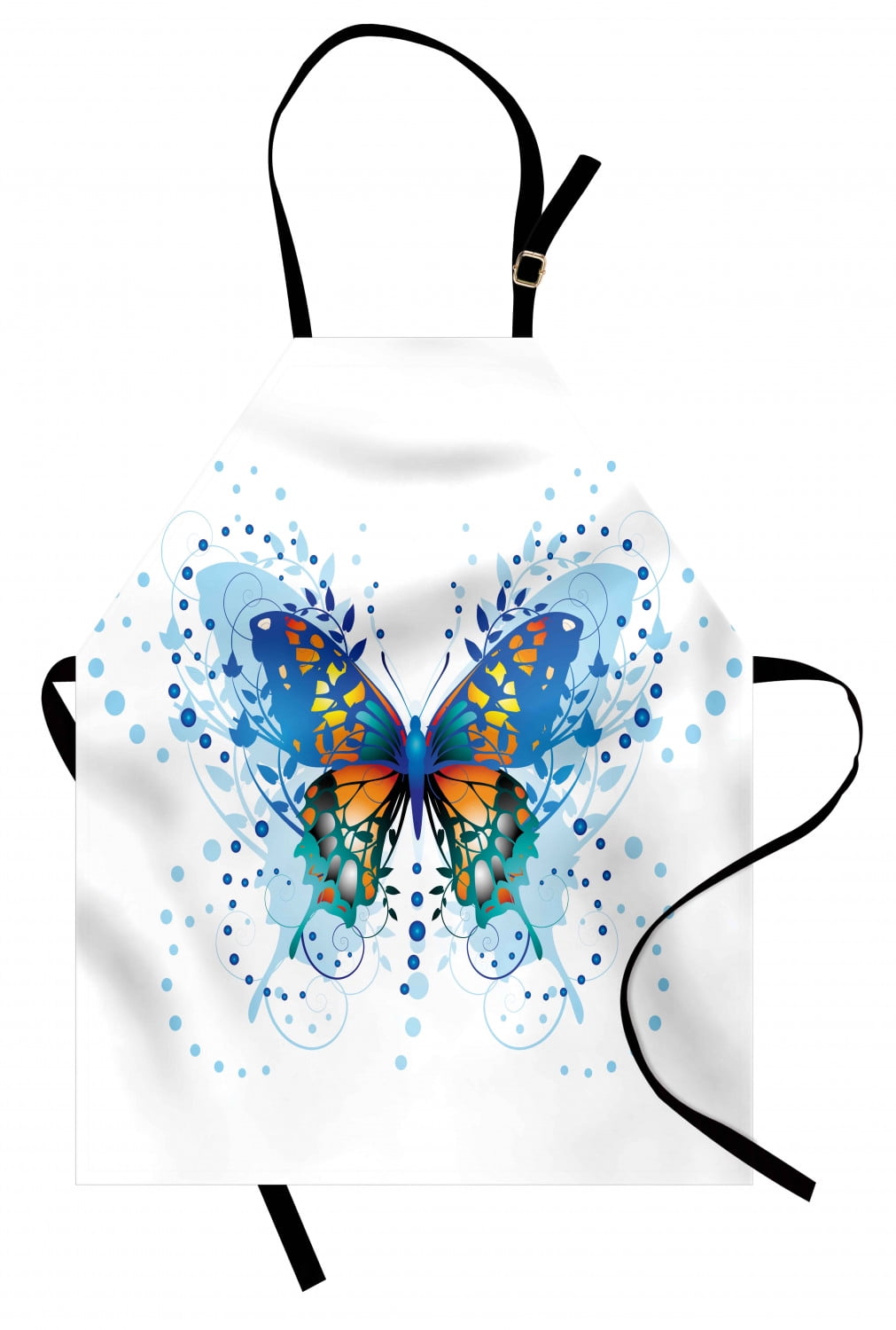 Swallowtail Butterfly Apron Stylized Animal with Twigs Curls and Dots ...