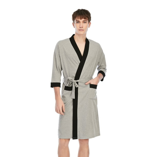 MintLimit Men's Robe Lightweight Robes for Men with 3/4 Sleeves and 2 ...
