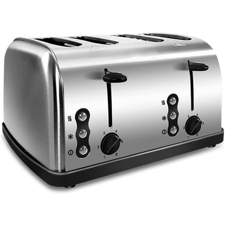 Stainless Steel 4 Slice Toaster, Extra Wide 4 Slice Long Slot Toaster,6 ...