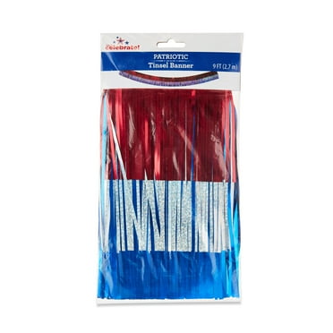 Patriotic Stars and Stripes Plastic Pennant Banner, Red/White/Blue, 12 ...