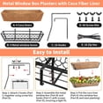 4 Pack 24 Inch Window Boxes Planters with Coco Liner, Metal Deck ...