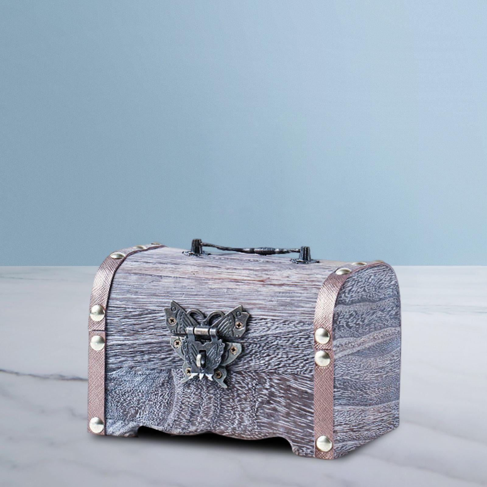 Treasure Chest Piggy Bank Container Ornament with Key with Lock ...