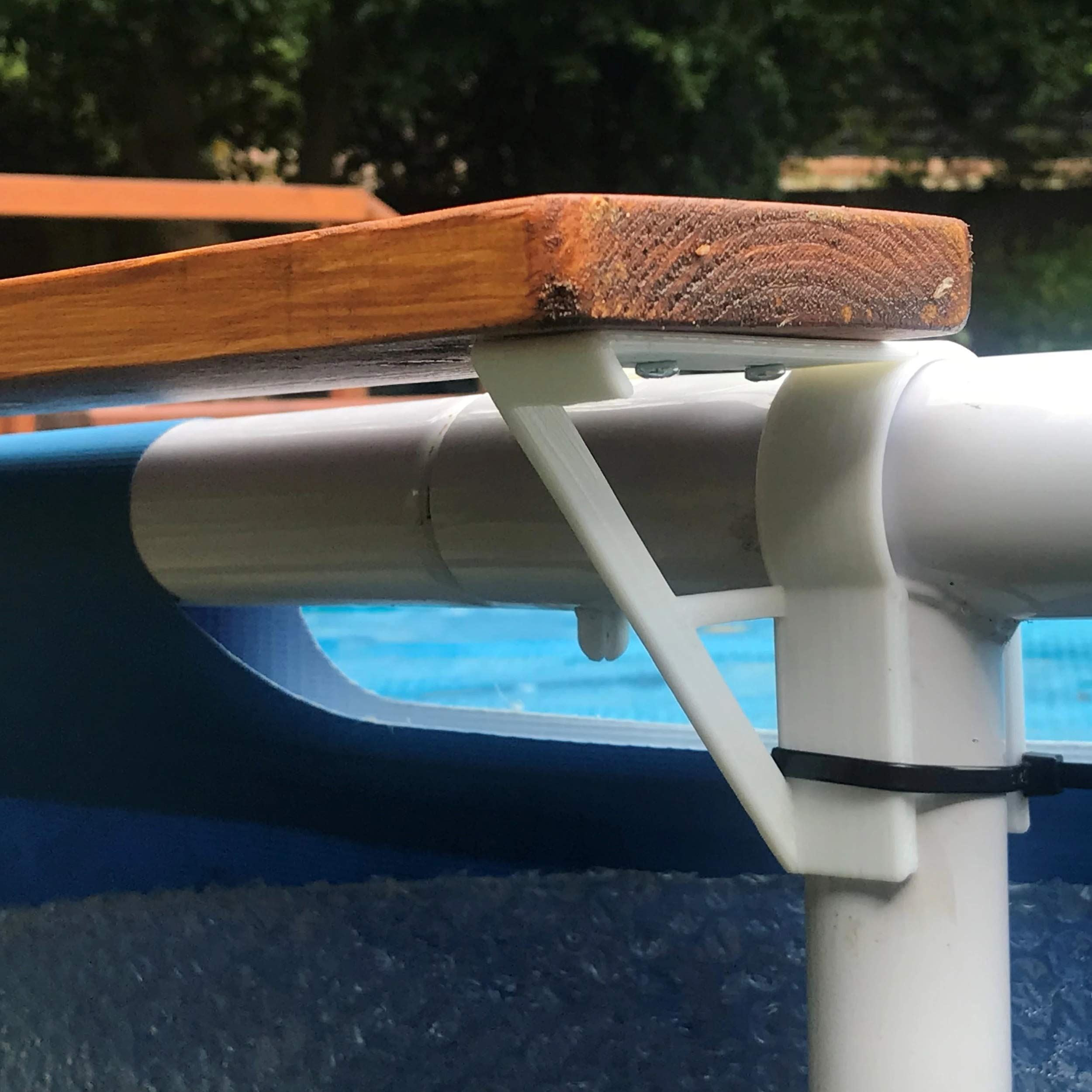2 X Swimming POOL SHELF BRACKETS SUITS 45mm top rail / 35mm uprights ...