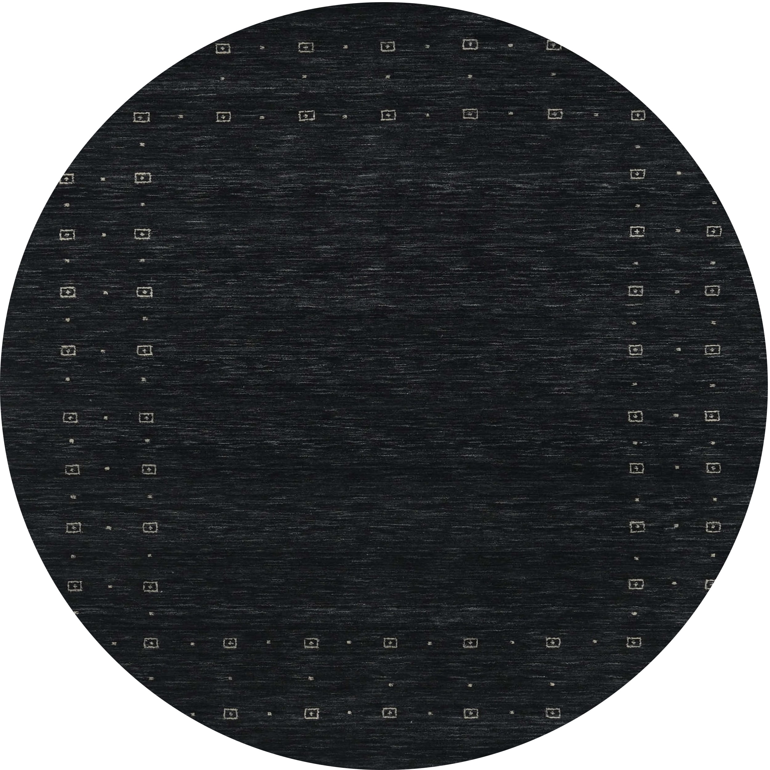 Ahgly Company Indoor Round Contemporary Black Abstract Area Rugs, 8 ...