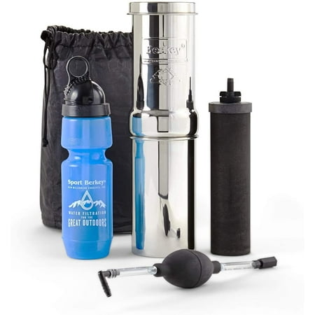 Go Berkey Kit (1 qt.) Water Filter with Black Berkey Primer and Sport ...