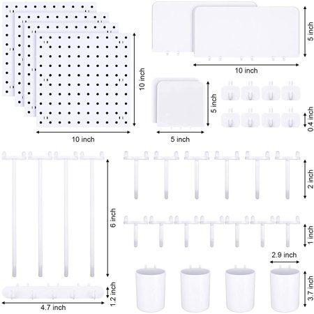 74 Pieces Pegboard Organizer Kits Wall Mount Display Pegboard Wall ...