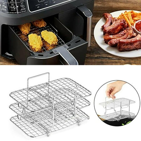 Allume Air Fryer Three Stackable Dehydrator Racks, Stainless Steel Air ...