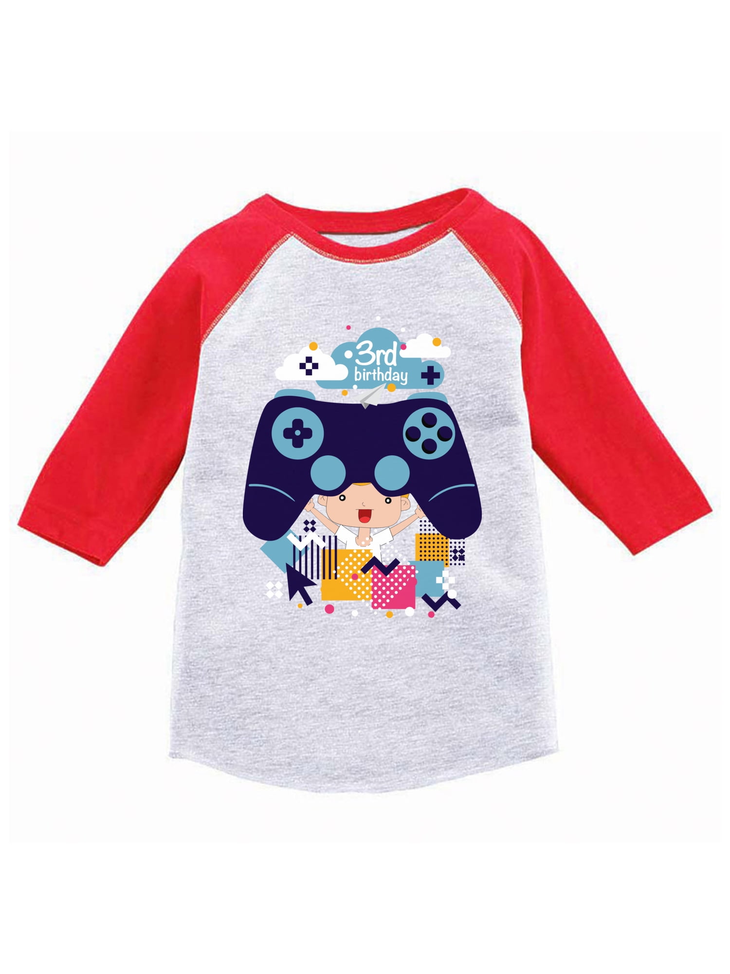 Awkward Styles Video Game Birthday Toddler Raglan Kids 3rd Birthday awkward-styles-video-game-birthday-toddler-raglan-kids-3rd-birthday