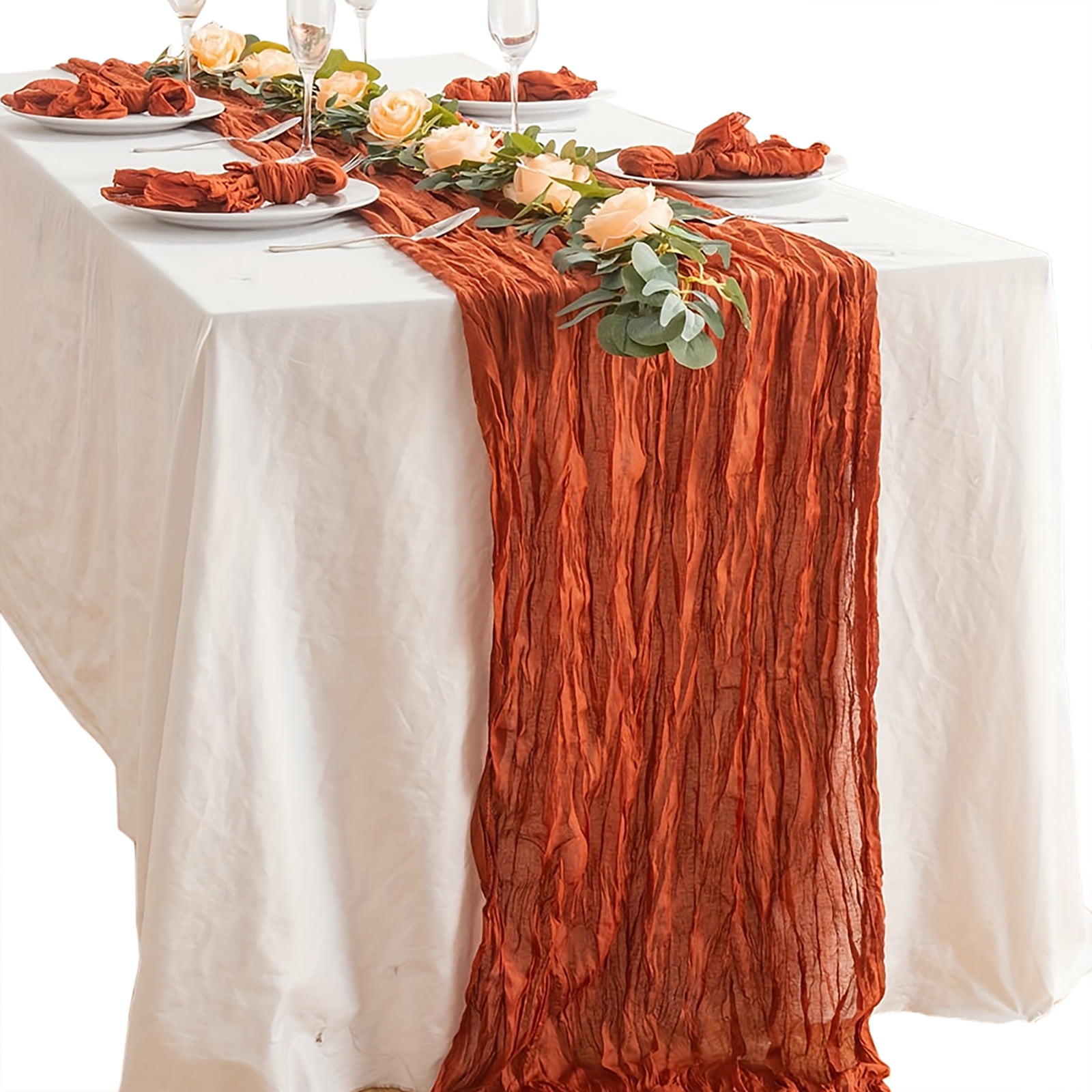 Tookss Cheesecloth Table Runner Boho Gauze Cheese Cloth Table Runner ...
