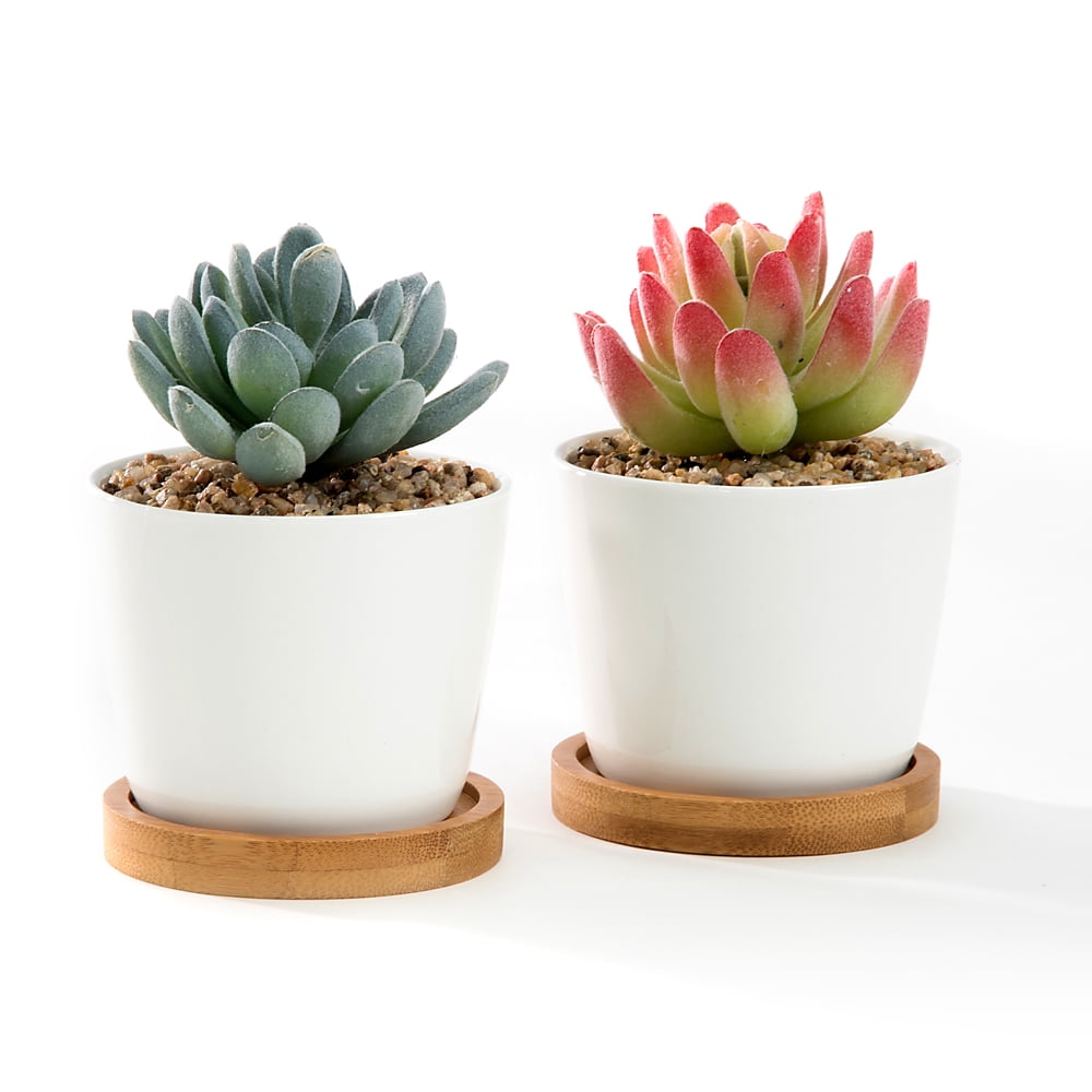 3 5 White Oval Ceramic Succulent Plant Pot Cactus Plant Pot With