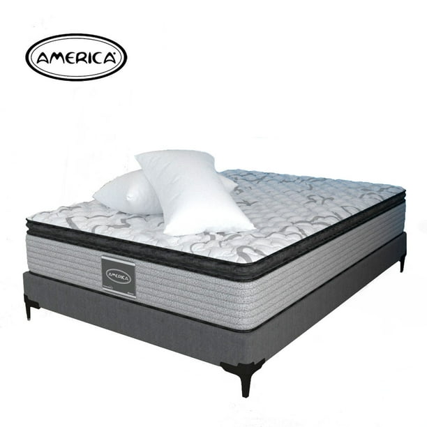 Colchón Matrimonial Ortopedico America + Box Matrimonial + 2 Almohadas ...