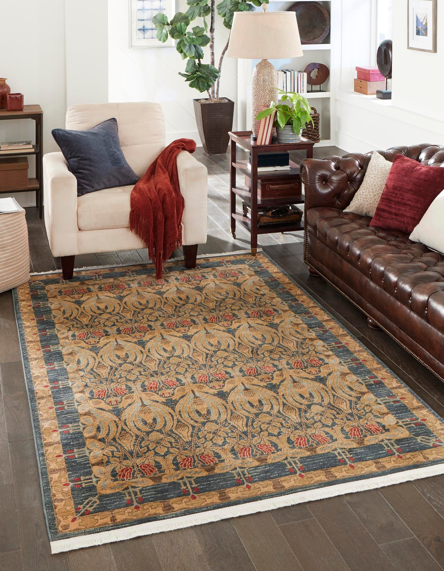 Rugs.com Chelsea Collection Rug – 6' x 9' Navy Blue Medium Rug Perfect ...