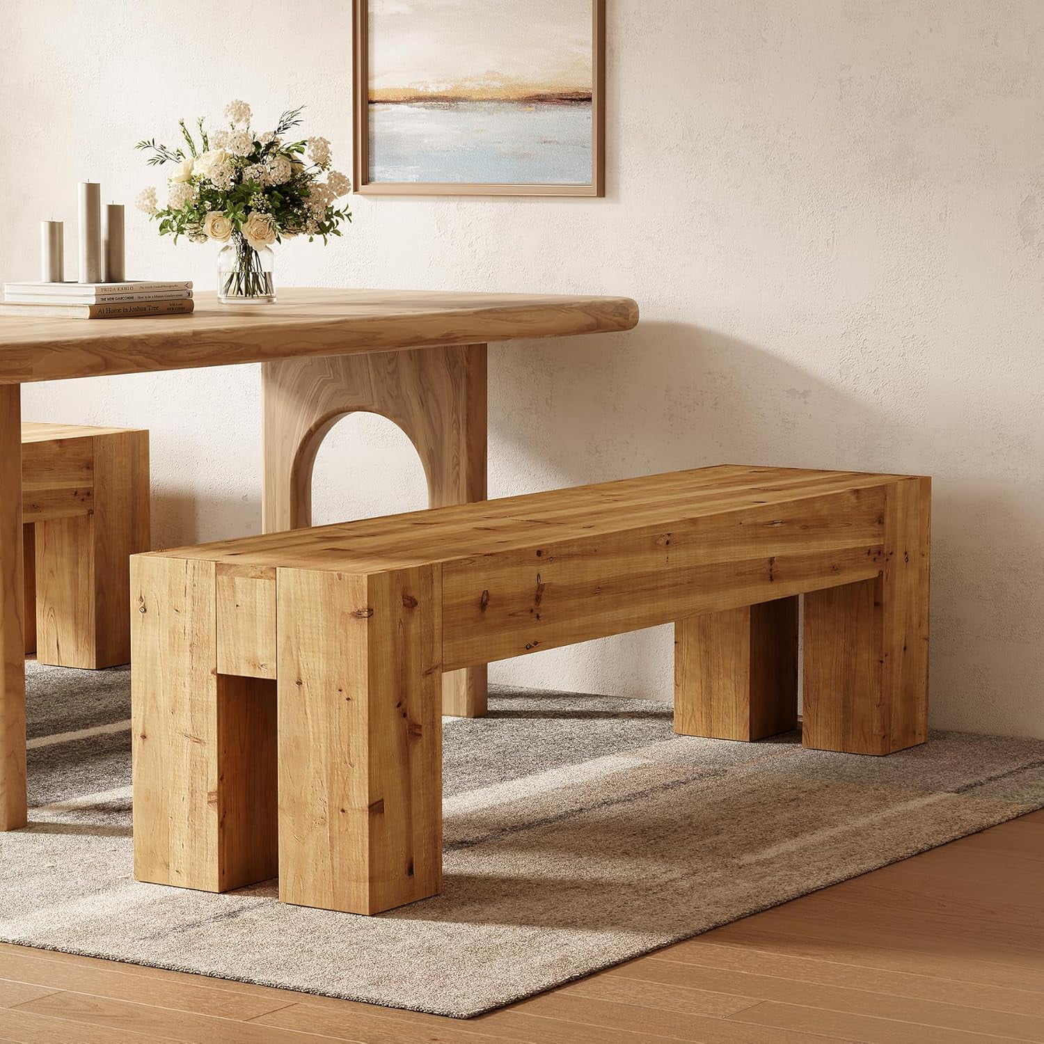 Click here for Tribewood 63 Solid Wood Dining Bench  Rustic Extra... prices