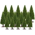 POPETPOP 15Pcs Model Railroad Scenery Pine Tree Model Green Iron Wire ...