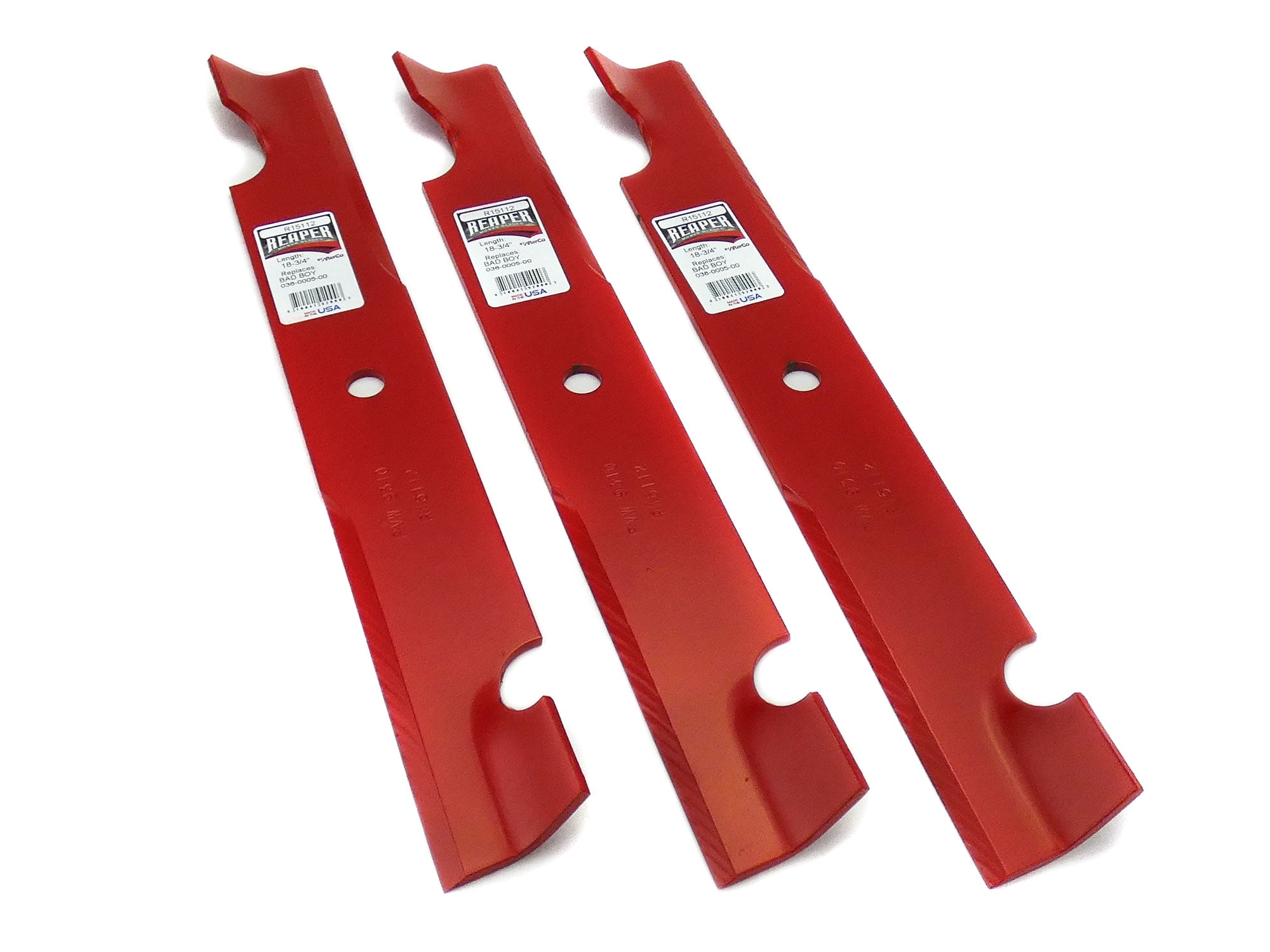 3 Reaper 54 Blades For Bad Boy MZ Magnum Replaces 038 0005 00 Made 3 Reaper 54 Blades For Bad Boy MZ Magnum Replaces 038 0005 00 Made
