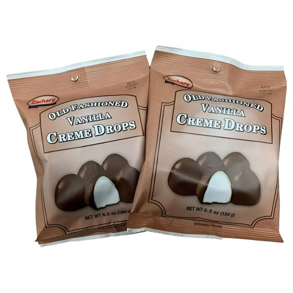 Zachary's Chocolate Vanilla Creme Drops Candy, 6.5 oz Bag, Pack of 3 ...
