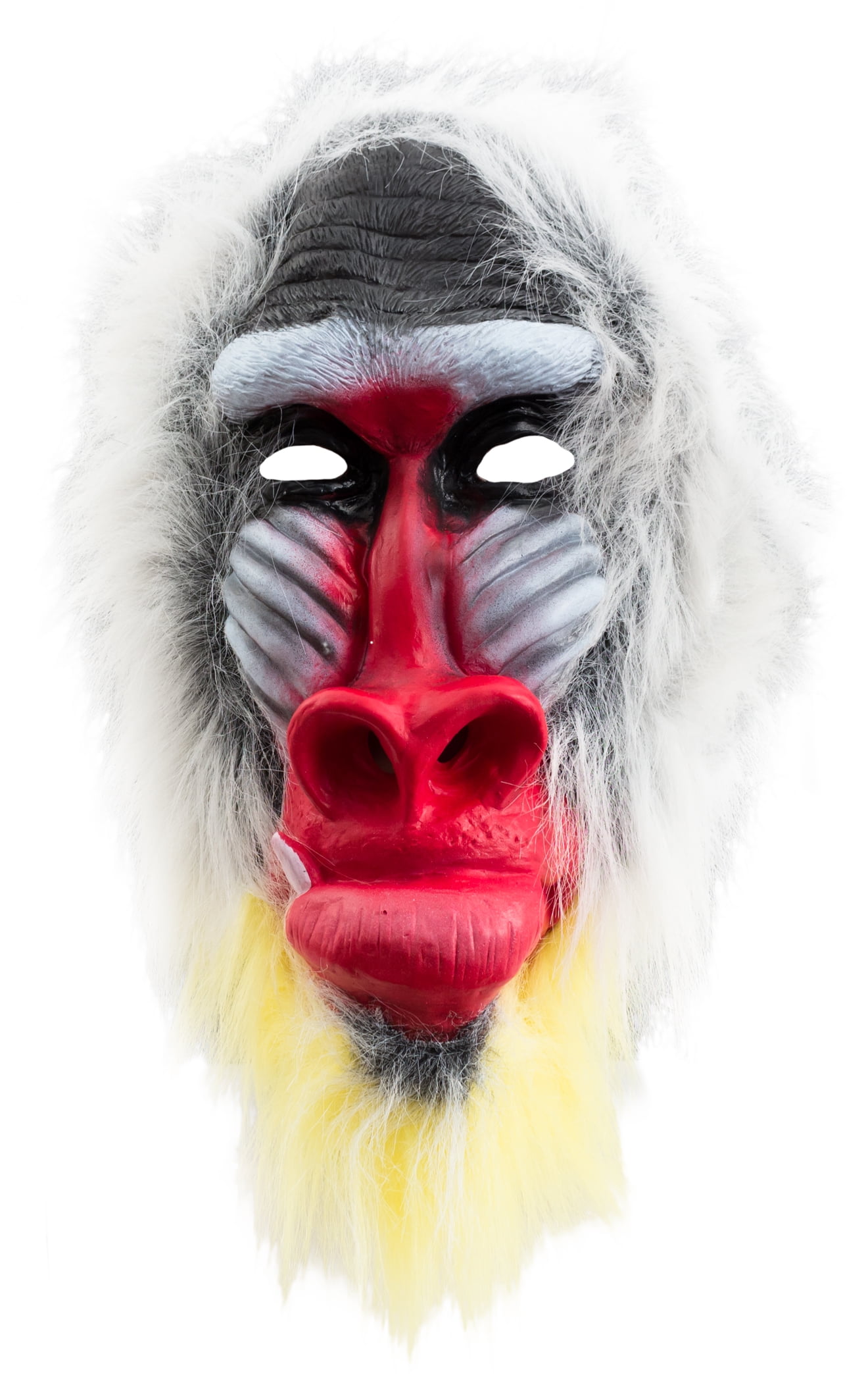 Halloween Baboon Animal Costume Full Head Mask, White Red Black, One ...