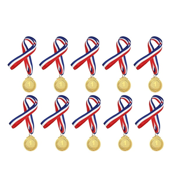 10Pcs Competition Number Medals Awards Golden Medals Sports Meet Winner ...