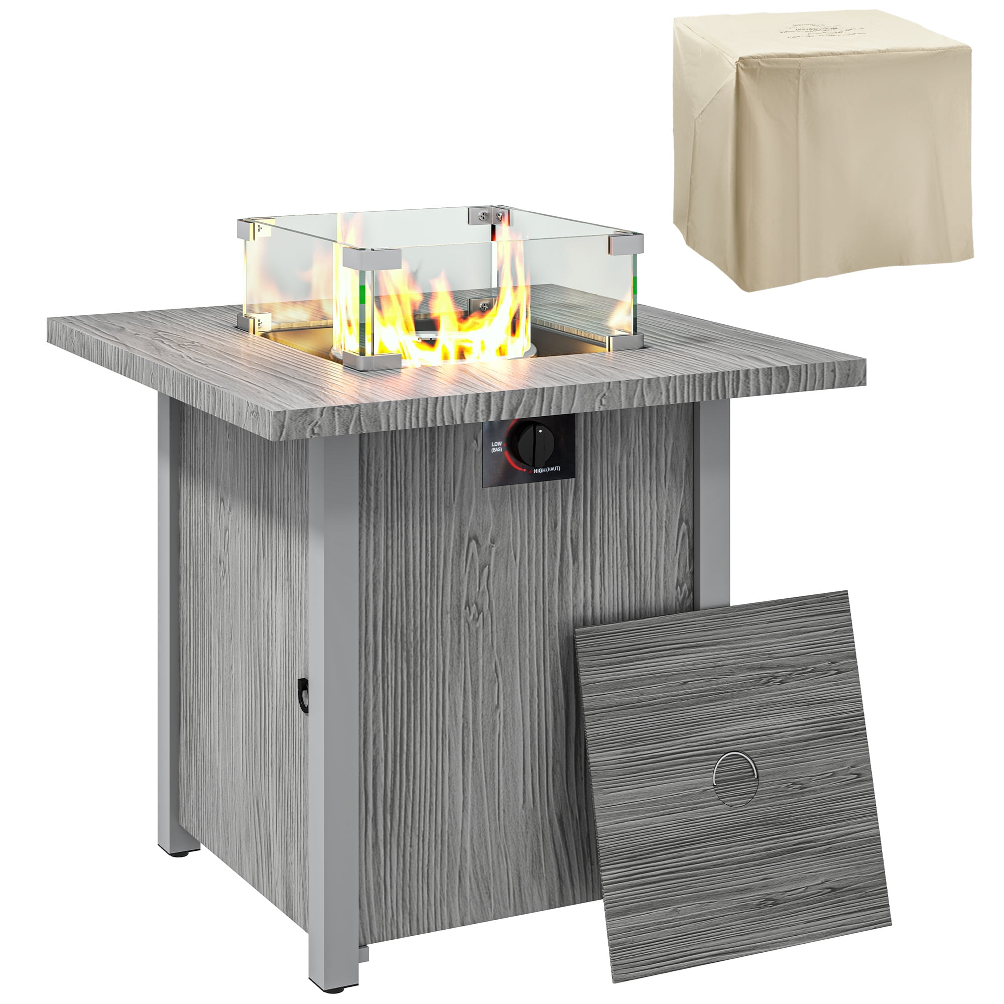 Click here for Outsunny Propane Gas Fire Pit Table Outdoor Patio... prices