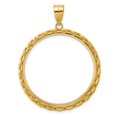 14k Polished Box with 32.0mm Prong Coin Bezel Pendant - Walmart.com