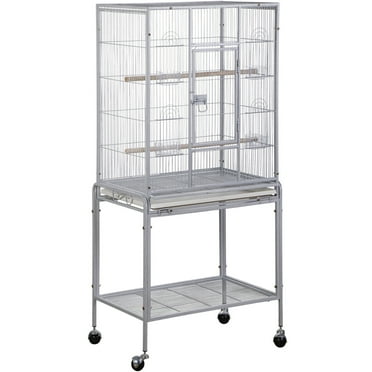 "ZENSTYLE 53"" Large Rolling Bird Cage with Stand and Accessories ...