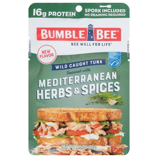 Bumble Bee, 16g Protein, Mediterranean Herbs & Spices Flavored Pouch ...
